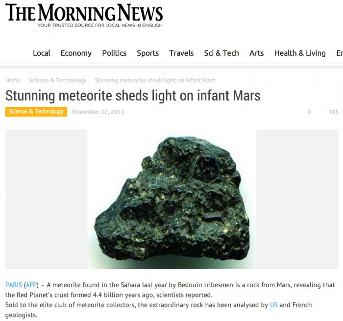 NWA 7034, Martian regolith breccia - Meteorite Gallery